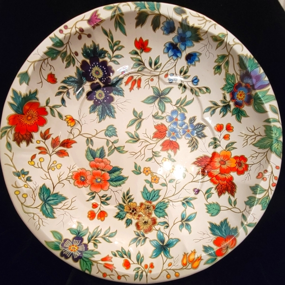 Other | Daher Decorative Ware Round Floral Tin Serving Platter Or Bowl ...